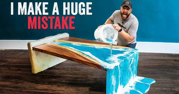 CRAZY Epoxy Waterfall River Table Build